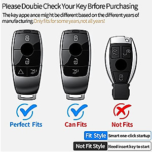 Compatible with Mercedes Benz Key Fob Cover with Keychain,Soft TPU 360 Degree Protection Key Shell Case for 2019-2021 A-Class C-Class G-Class 2017-2020 E-Class S-Class (Silver)