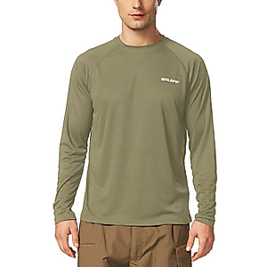 BALEAF Men's Long Sleeve Swim Shirts Rash Guard UV Sun Protection SPF T-Shirts UPF 50+ Quick Dry Swimming Fishing Slate Green Size L