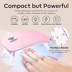 Modelones Poly Extension Gel Kit – 6 Colors Nude Pink Skin Tones Brown Poly Nail Gel Kit with Nail Lamp Complete Kit Nail Thickening Solution DIY at Home