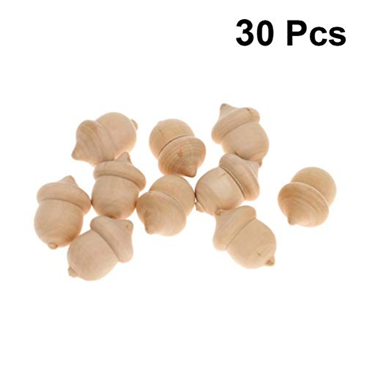 30 Pcs Wooden Acorns Unfinished Wood Acorn Wood Craft for DIY Crafts Painting Art Projects Home Decor