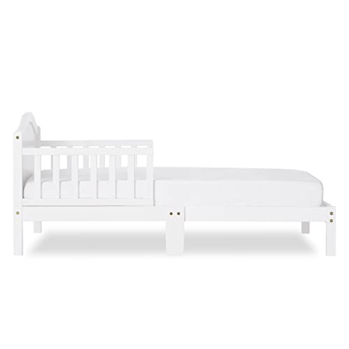Dream On Me Sydney Toddler Bed in White, Greenguard Gold Certified, JPMA Certified, Low To Floor Design, Non-Toxic Finish, Safety Rails, Made Of Pinewood