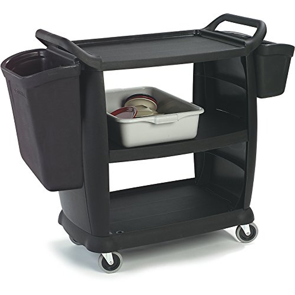 CFS CC11TH03 Trash Bin for Bussing Cart, 7 gal Capacity, 22" Height, 18" Width, 12.25" Length, Polyethylene (PE), Black