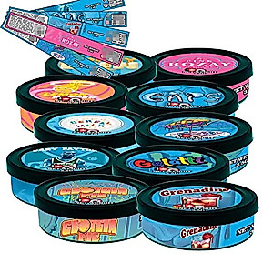 Self-Seal Cali Tin Can with Ring Lid and Labels, Side Stickers, Pressitin Stickers, Tin Tuna Can - No Tools Needed - 100ml/3.5g-20 Sets