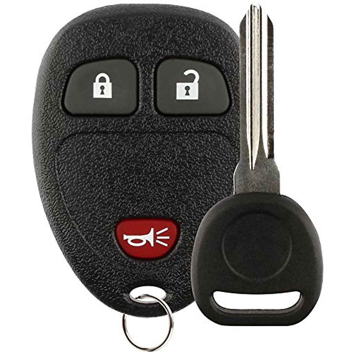 Discount Keyless Replacement 3 Button Automotive Keyless Entry Remote Control Transmitter 15913420 and a Replacement Transponder Key