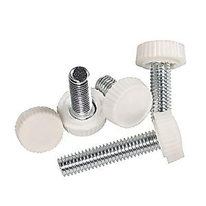 L-A M5x8mm Thumb Screw Knobs Grip Thumb Screw Threaded Knurled Knobs Grip (10 Pcs White）