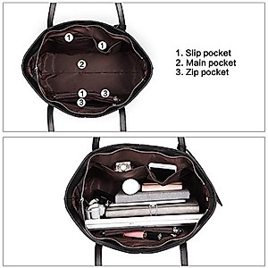 BOSTANTEN Women Handbag Genuine Leather Tote Shoulder Purses Black