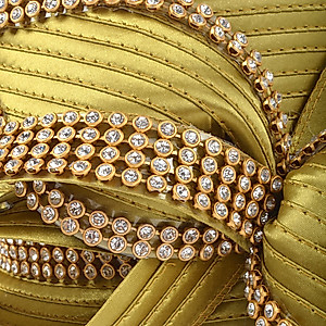 VECRY Women's Dressy Church Baptism Wedding Derby Hat(Rhinestone-Gold)