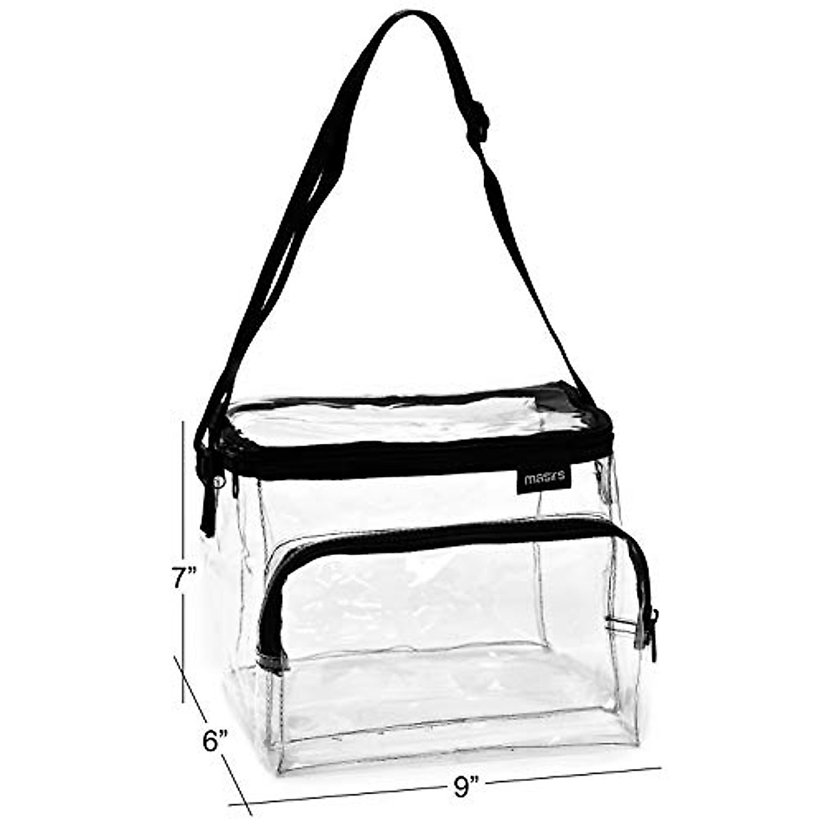Clear Lunch Bag - Durable PVC Plastic See Through Lunch Bag with Adjustable Shoulder Strap Handle for Prison Correctional Officers, Work, Stadium Approved, Freezer Proof. (Medium)