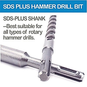 SDS-Plus Rotary Hammer Rock Drill Bit 5Pcs 5/8 in.x 6 in. Carbide Tip Drill Mason Concrete Bricks