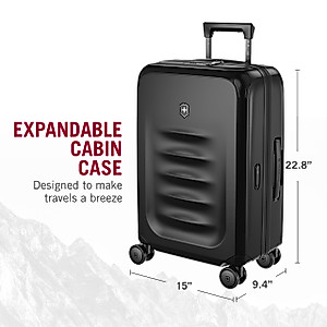 Victorinox Spectra 3.0 Frequent Flyer Plus Carry-On - Modern Hardside Carry-On Luggage - Rolling Suitcase with Spinner Wheels - Holds Travel Accessories - 45 Liters, Black