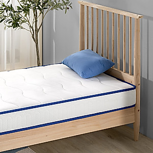 ZINUS 6 Inch Essential Innerspring Mattress / Medium Firm Feel / CertiPUR-US Certified / Mattress-in-a-Box, Twin, Blue Tight Top