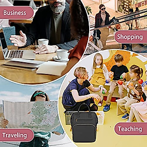 Fasrom Teacher Bag Backpack for Work Women with 14 Inches Laptop Compartment and Pockets for Teacher Supplies (Empty Bag Only, Patent Design), Black