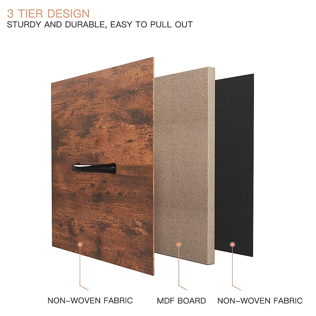 LIVEHOM 14 Dresser Drawer for Bedroom, Tall Dresser with Fabric Storage Drawer, Large Dressers & Chest of Drawers for Kid Room, Closet, Living Room, Entryway (Rustic Brown)