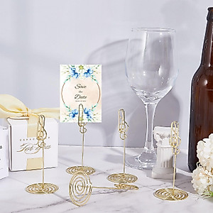 CHGCRAFT 12PCS Music Note Table Number Holders Place Card Holder Photo Holders for Tables Cards Stand Name Menu Clips Table Sign Holders for Wedding Anniversary Birthday, Gold