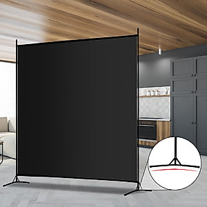 Carivia Single Large Panel Room Divider, 6 Ft Tall Privacy Screen Room Divider,Freestanding Room Partition Wall Divider,Lightweight Room Divider Screen for Home Office,69''W x 70''H, Black