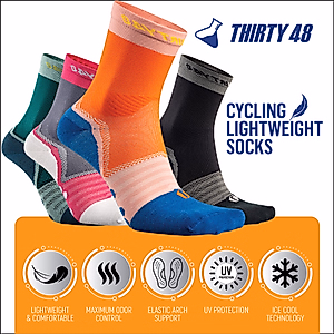 Thirty48 Cycling Socks with S.Café Fabric, Odor Resistant, UV Protection, Quick Drying
