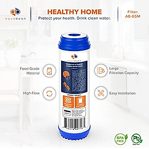 Aquaboon 5 Micron 10x2.5" Granular Activated Carbon Water Filter Replacement | Universal 10 inch Coconut Shell GAC Cartridge | Compatible with C-10, WFPFC9001, AP117, GAC-10, FXUTC, D-20A, GAC1 2-Pack