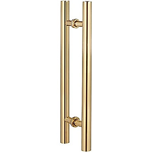 Barn Door Pull Handle, 24in/31.5in/47in/39.4in/59in Sliding Door Handle, Heavy-Duty Steel Push Pull Door Handle with Fittings for Shower Glass Sliding/Barn Door/Interior Exterior Door ( Color : Gold ,