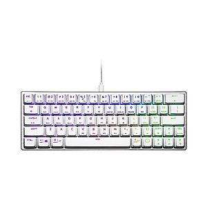 Cooler Master SK620 60% Silver/White Mechanical Low Profile Gaming Keyboard, Click Blue Switches, Customizable RGB, Ergonomic Design, USB-C Connectivity, Mac/Windows, QWERTY (SK-620-SKTL1-US)