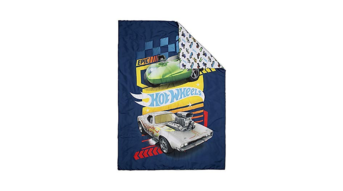Vibrant Hot Wheels 4-Piece Toddler Bedding Set