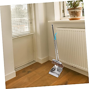 CONGARTENO 1 Set Stainless Steel Trash Shovel Litter Shovel Cleaning Dustpan Dog Waste Trash Can Lobby Dustpan Longs Handle Dustpan Broom and Pan Brooms Household Cleaning Supplies Silver