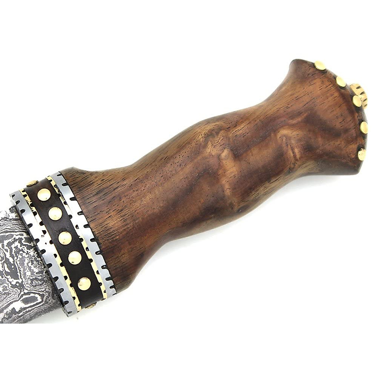 Wild Turkey Handmade Custom Real Damascus Collection Scottish Outdoor Hunting Knife (Brown)