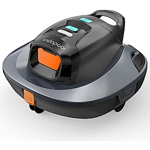 Vidapool Cordless Robotic Pool Vacuum Cleaner,Portable Swimming Pool Vacuum Self-Parking Technology with LED Indicator,Ideal for Above Ground/Flat Pools up to 860 Sq.Ft,Lasts 90 Mins-Grey