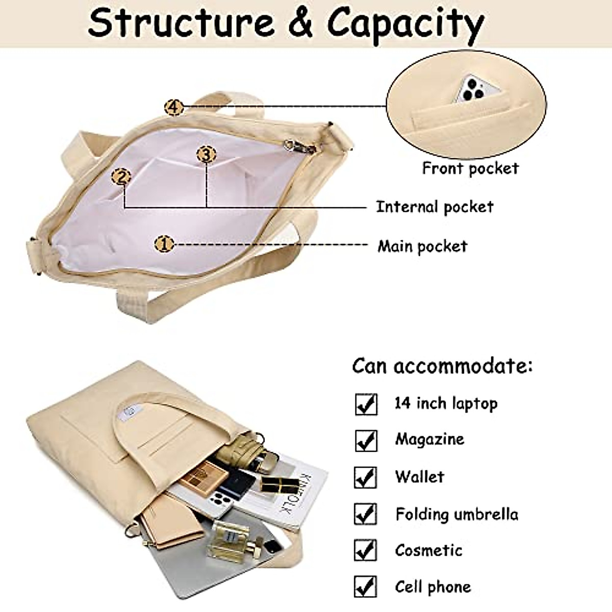 Makukke Corduroy Totes Bag Women - Shoulder Hobo Bag Handbags Crossbody Bag Big Capacity Shopping Purses