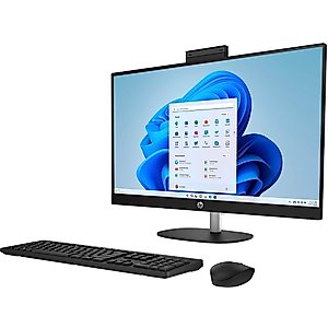HP 27 All-in-One Touch Desktop 1TB SSD 64GB RAM (AMD Ryzen 7 with 8 cores and Max Boost to 4.50GHz, 1 TB SSD, 64 GB RAM, 27-inch FullHD Touchscreen, Win 11) PC Computer Essential Pavilion