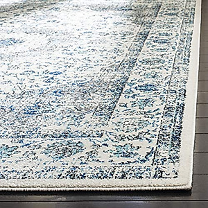 SAFAVIEH Evoke Collection 8' x 10' Ivory/Grey EVK220D Shabby Chic Oriental Medallion Non-Shedding Living Room Bedroom Dining Home Office Area Rug