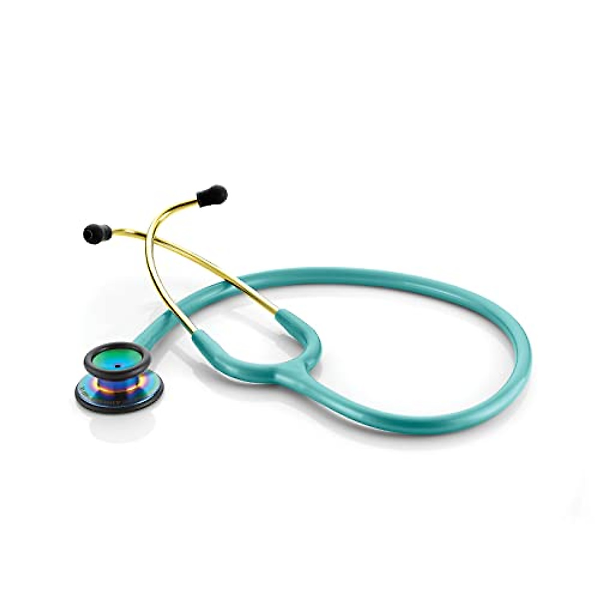 ADC 603IMCA Adscope 603 Premium Stainless Steel Clinician Stethoscope with Tunable AFD Technology, Lifetime Warranty, Iridescent Metallic Caribbean