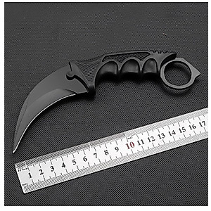 DOOM BLADE Karambit Knife Fixed Blade Knife Fixed Blade Tactical Camping Tool with Sheath and Cord for Camping Hunting，Fishing，Outdoor，Survival (Black)