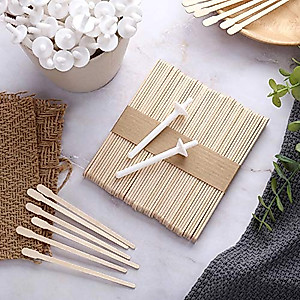 250 Pieces Wax Applicator Sticks Wood Craft Sticks for Hair Removal Eyebrow Wood Spatulas Applicator Large Small Wooden Waxing Sticks and 50 Pieces Nose Wax Applicators Sticks for Nose Hair Removal