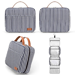 Bosidu Hanging Travel Toiletry Bag,Large Capacity Cosmetic Travel Toiletry Organizer for Women with 4 Compartments & 1 Sturdy Hook,Perfect for Travel/Daily Use/Valentines' Day