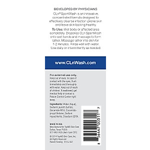 CLn® SportWash – High-Performance Sport Body Wash, For Men & Women Prone to Body Odor, Foot Odor, Ringworm, Folliculitis, & Back Acne, Fragrance-Free & Paraben-Free, 12 fl. oz.