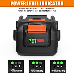 S SKSTYLE 5.0Ah for Worx Battery 20v fit for Worx 20 Volt Cordless Power Tools WA3578 WA3520 and More, Battery with Fuel Gauge