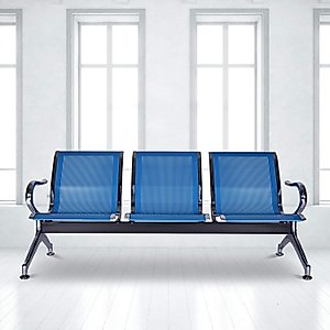 kinbor Reception Bench Seating Airport Chairs Waiting Area Bench Seating with Arms for Office, Bank, Hospital, School, Barbershop