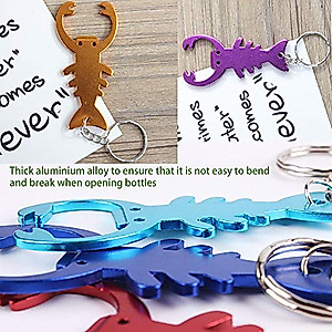 Flat Bottle Beer Opener Key Chain Lobster Wine Bottle Opener 6 Pack Colorful Aluminum Alloy Tool Funny Opener for Home Kitchen Bar Restaurant Bartender Anniversaries Party Supplies