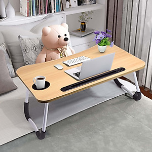 Slendor Laptop Desk Foldable Bed Table Folding Breakfast Tray Portable Lap Standing Desk Notebook Stand Reading Holder for Bed/Couch/Sofa/Floor