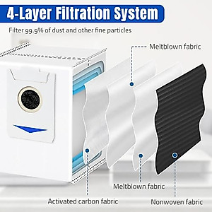 16PCS Replacement Parts HEPA Filter Dust Bag for Ecovacs Deebot X2, X2 Omni, X2pro, DEX86 Vacuum Cleaner Spare Parts, 4 Side Brush, 4 Hepa Filters, 4 Mop Pads, 4 Dust Bags