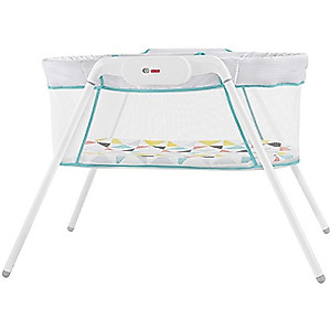 Fisher-Price Stow 'n Go Bassinet Windmill, portable baby cradle with soothing features for infants and newborns