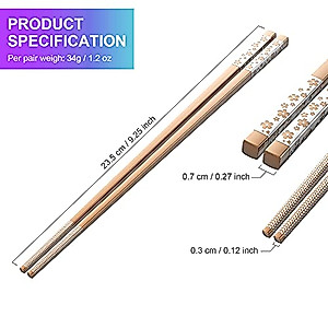 FOFAYU Metal Chopsticks Reusable 5 Pairs Multicolor Stainless Steel Chopsticks Dishwasher Safe Square Lightweight Non-Slip Chop Sticks Gift Set