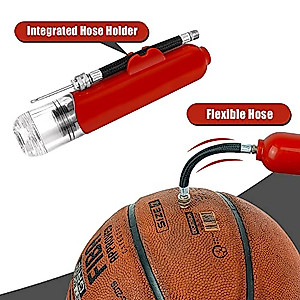 ONG NAMO Ball Pump with 10 Needles for Sports Basketball Soccer Ball Football, Portable Hand Air Pump Kit for Inflating, Soccer & Basketball Pump with 2 Nozzles Extension