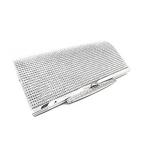 OOTD LAND Women's Evening Bag Curved Glitter Clutch for Cocktail Prom Party with Rhinestone Lock (Silver)