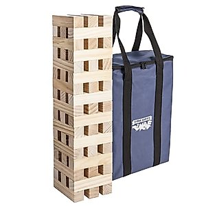 Triumph Sports Triumph Giant Tumble Tower - Includes 51 Solid Wood Tumble Blocks and Carry Bag