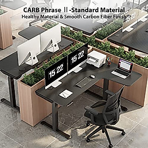 DESIGNA 61 Inches L Shaped Standing Desk, Electric Height Adjustable Dual Motor Sit Stand Up Home Office Corner Computer Gaming Table Large Modern Workstation with 4 Memory Presets, Black, Right Side