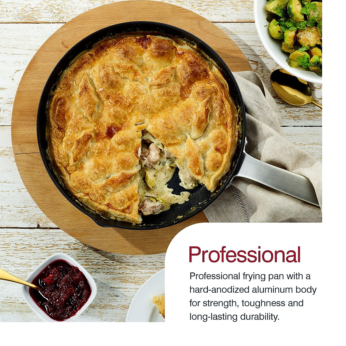 Zyliss Ultimate Pro Nonstick Frying Pan - Hard Anodized Frying Pan with Pour Spout - Non-Stick Stainless Steel Pan - Scratch-Resistant and Dishwasher-Safe Cookware - 11 inches