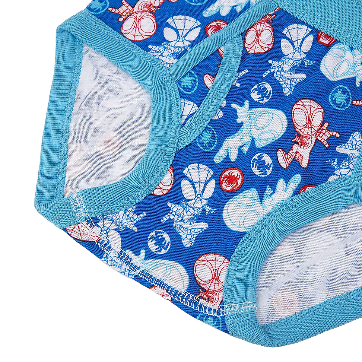 Marvel Boys Toddler Spiderman and Superhero Friends 100% Combed Cotton Underwear Multipacks With Iron Man, Hulk & More, 7-Pack Spiderman ONLY Brief, 2-3T