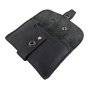 Hide & Drink, Card Holder Handmade from Full Grain Leather - Classy, Professional, Money Organizer, Compact Storage for Debit & Credit Cards - Charcoal Black
