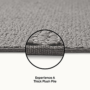 Furnish my Place Abstract Contemporary Striped Pattern Modern Plush Two Tone High Low Pattern Rug Carpet, Hallway Entry Carpet, Contemporary Runner Rug, Made in USA - Iconic Grey, 2' x 12'